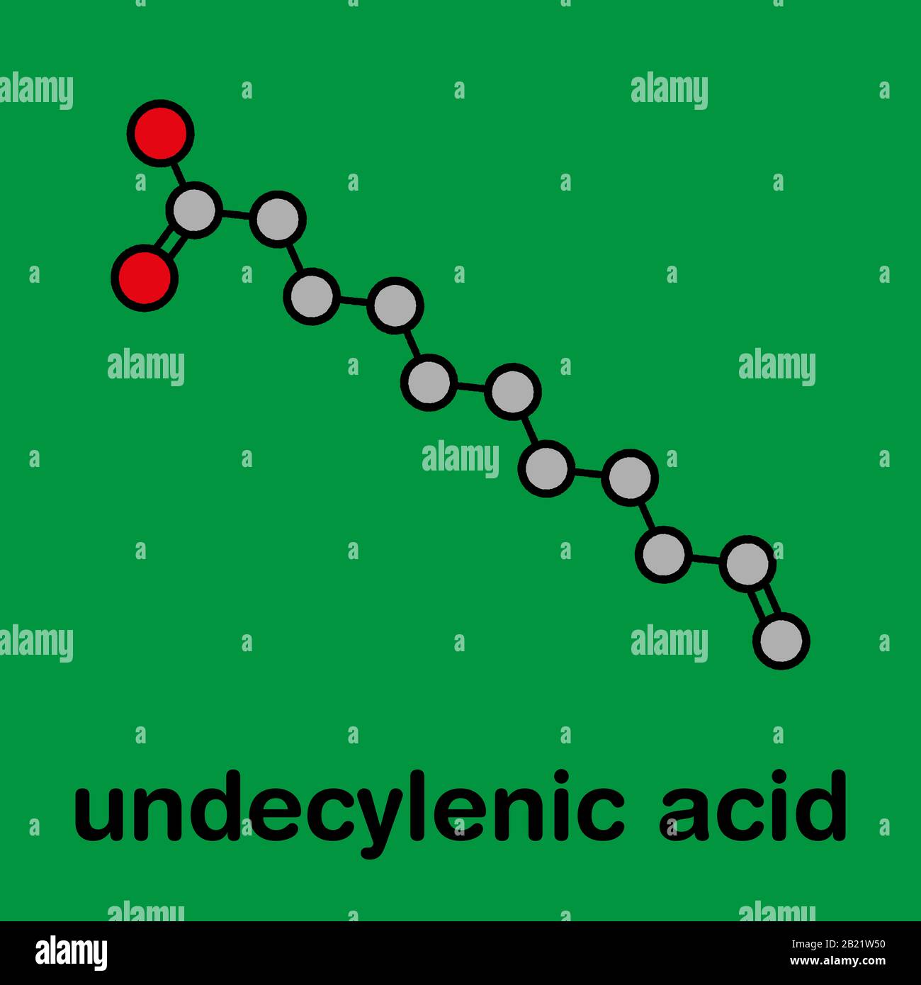 Undecylenic acid antifungal drug molecule, illustration Stock Photo - Alamy