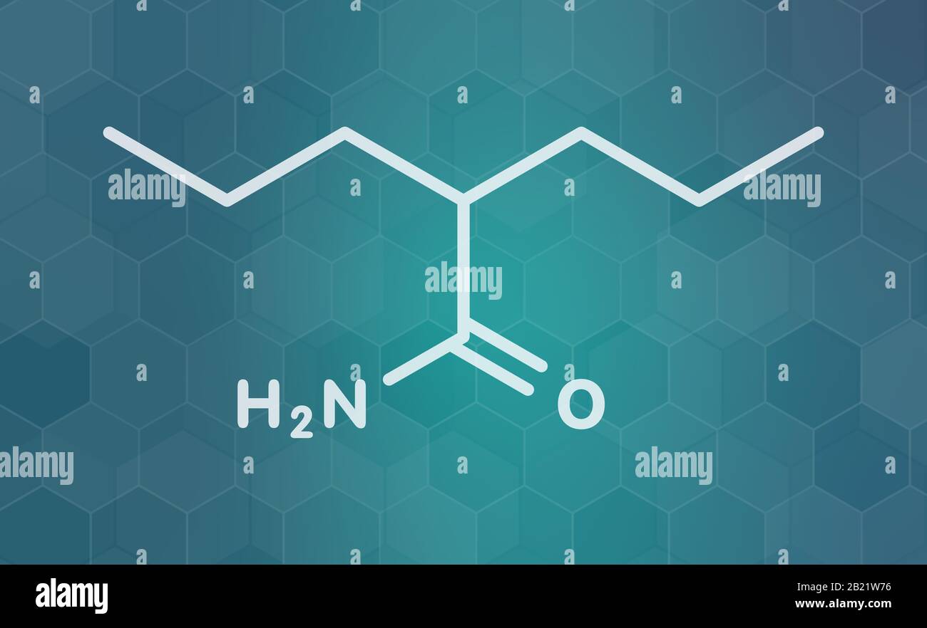 Valpromide seizures drug molecule, illustration Stock Photo - Alamy