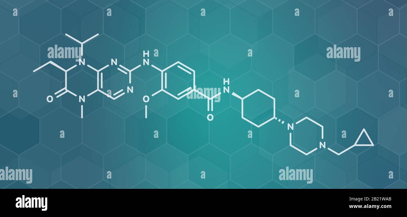 Volasertib cancer drug molecule, illustration Stock Photo - Alamy