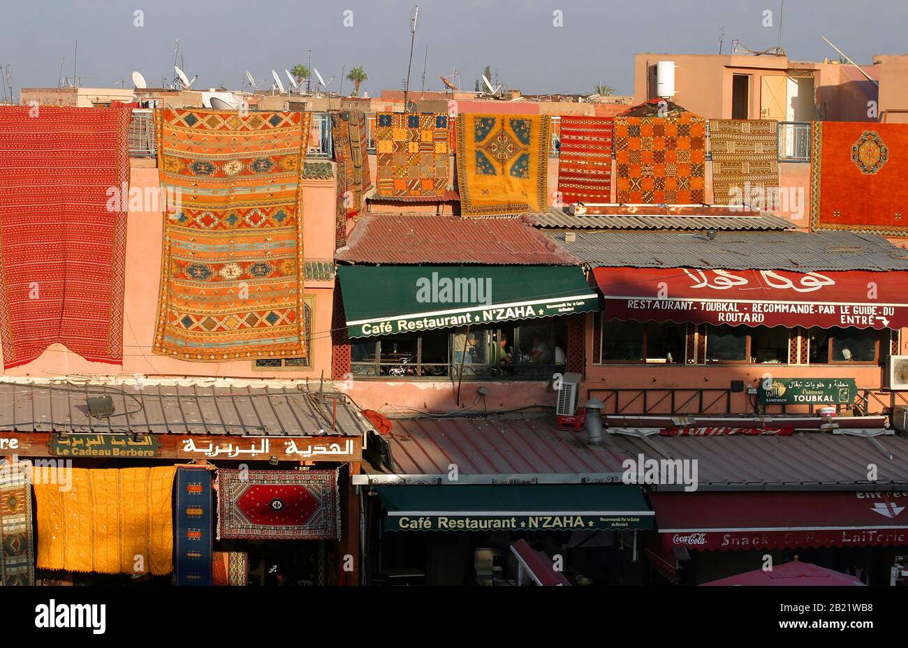 Famous Marrakesh square Jema el Fna restaurants in Marrakesh, Morocco ...