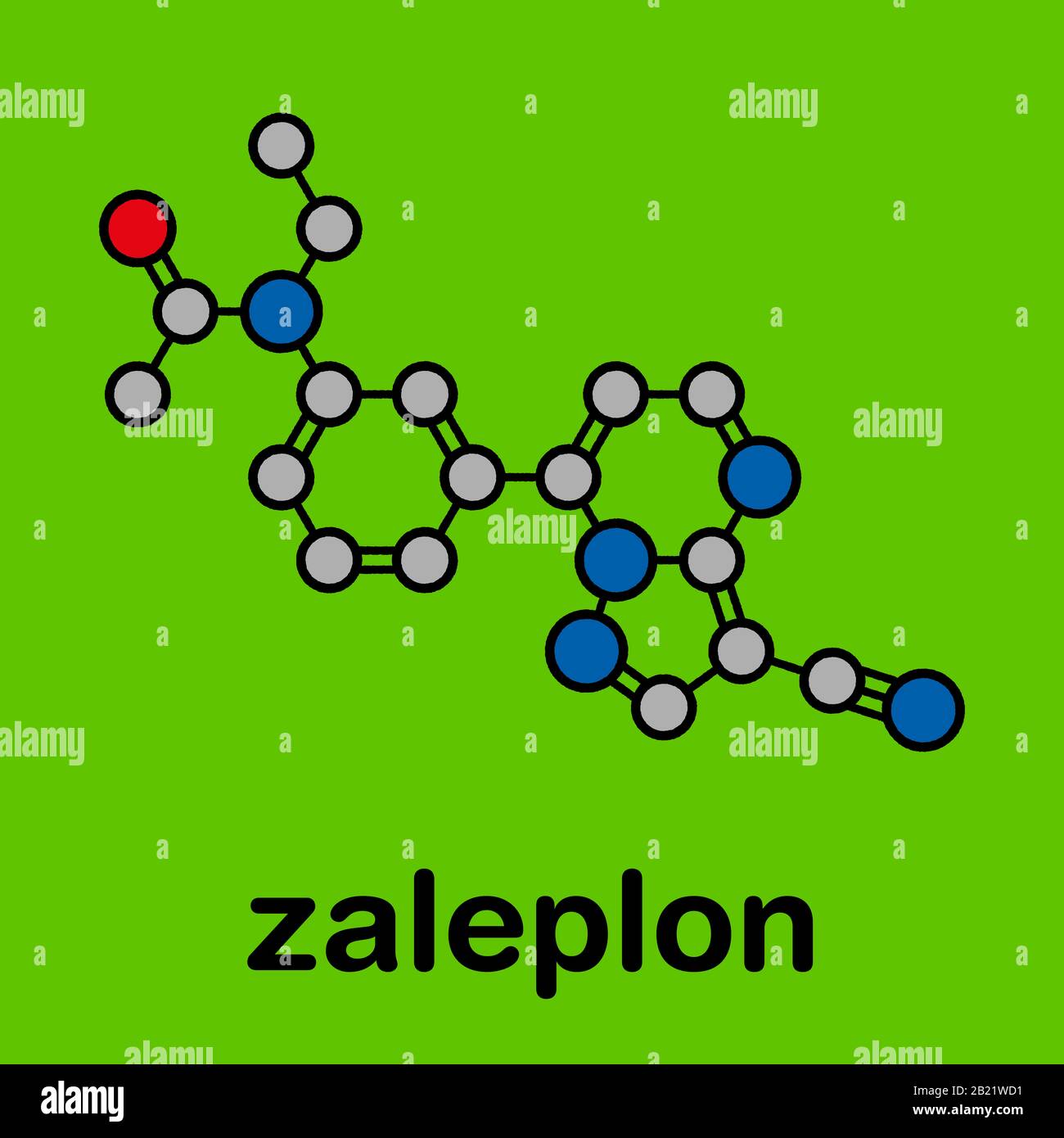 Zaleplon hypnotic drug molecule, illustration Stock Photo - Alamy