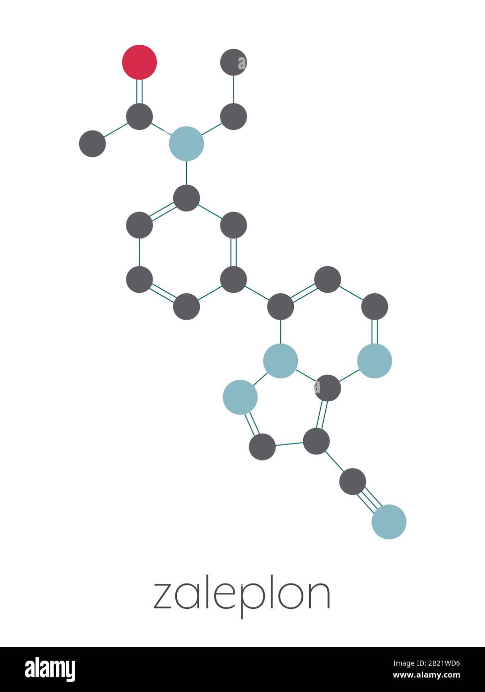 Zaleplon hypnotic drug molecule, illustration Stock Photo - Alamy