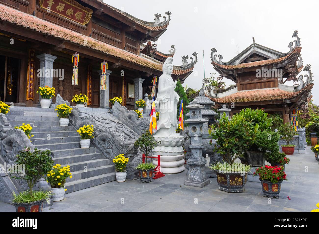 Sapa, Vietnam Oct 10, 2019. Goddess of Mercy. the temple at the foot of ...