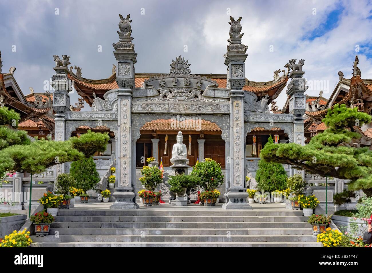 Sapa, Vietnam Oct 10, 2019. Goddess of Mercy. Very beautiful pagoda ...