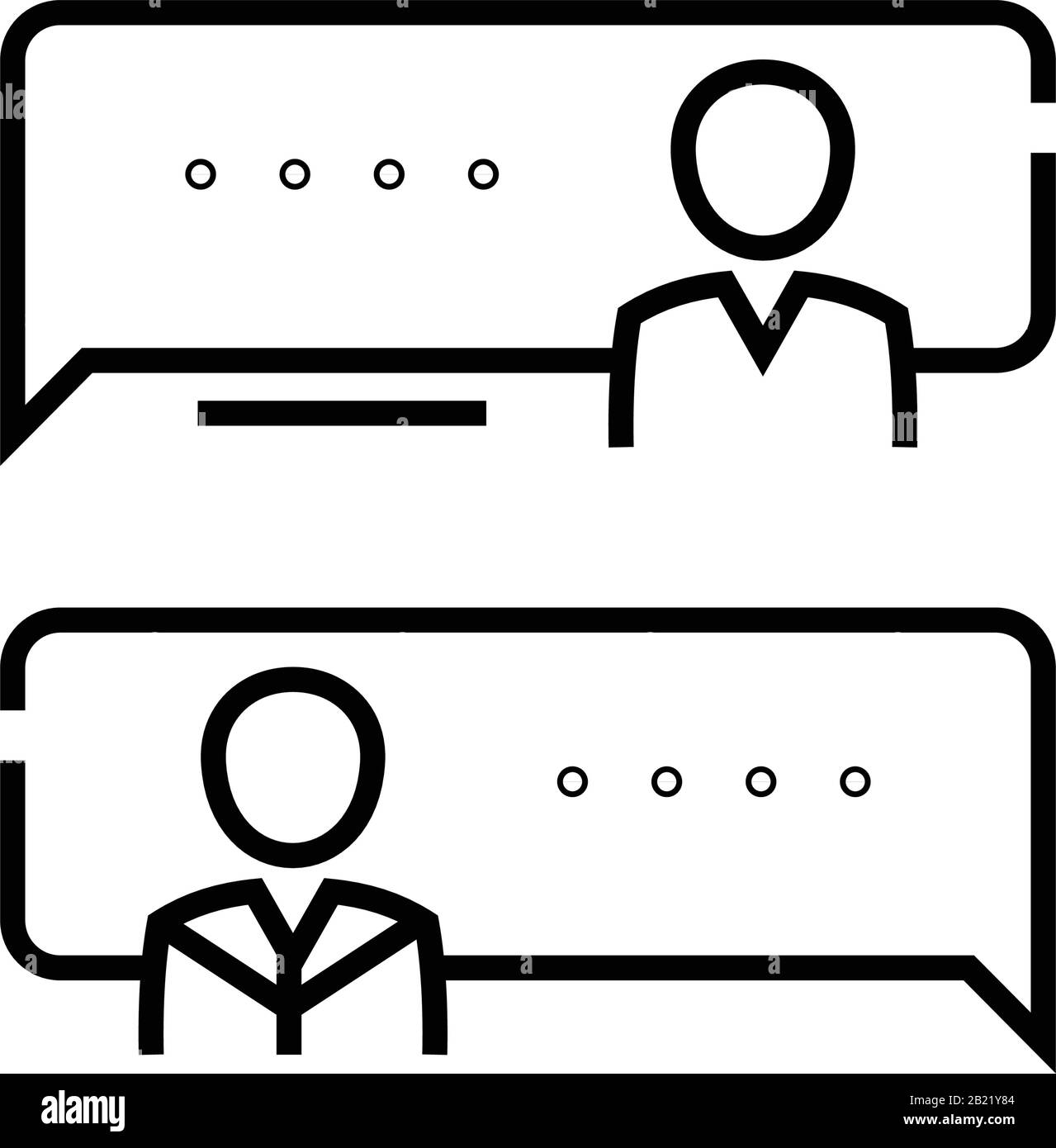 Negotiating Persons Line Icon Concept Sign Outline Vector Illustration Linear Symbol Stock