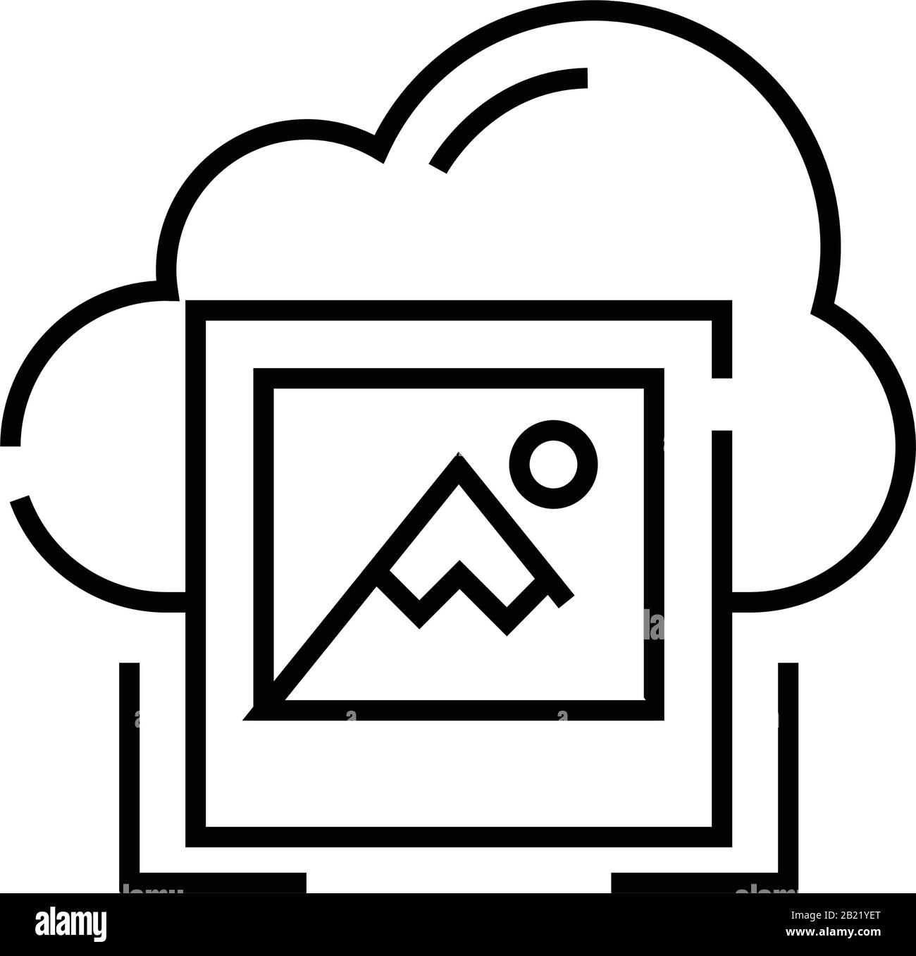 Online gallery line icon, concept sign, outline vector illustration ...