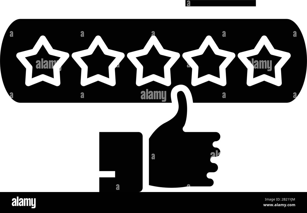Excellent review black icon, concept illustration, vector flat symbol ...