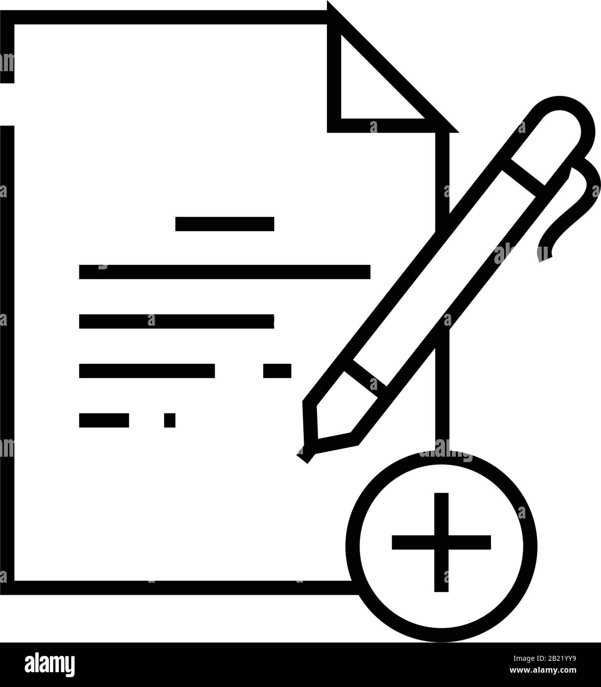 New document line icon, concept sign, outline vector illustration ...