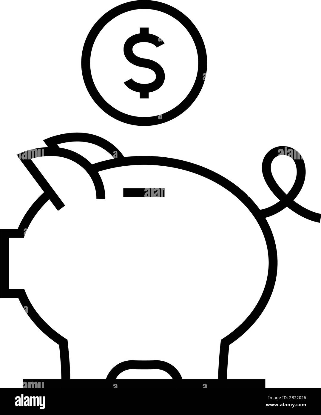 Money savings line icon, concept sign, outline vector illustration ...