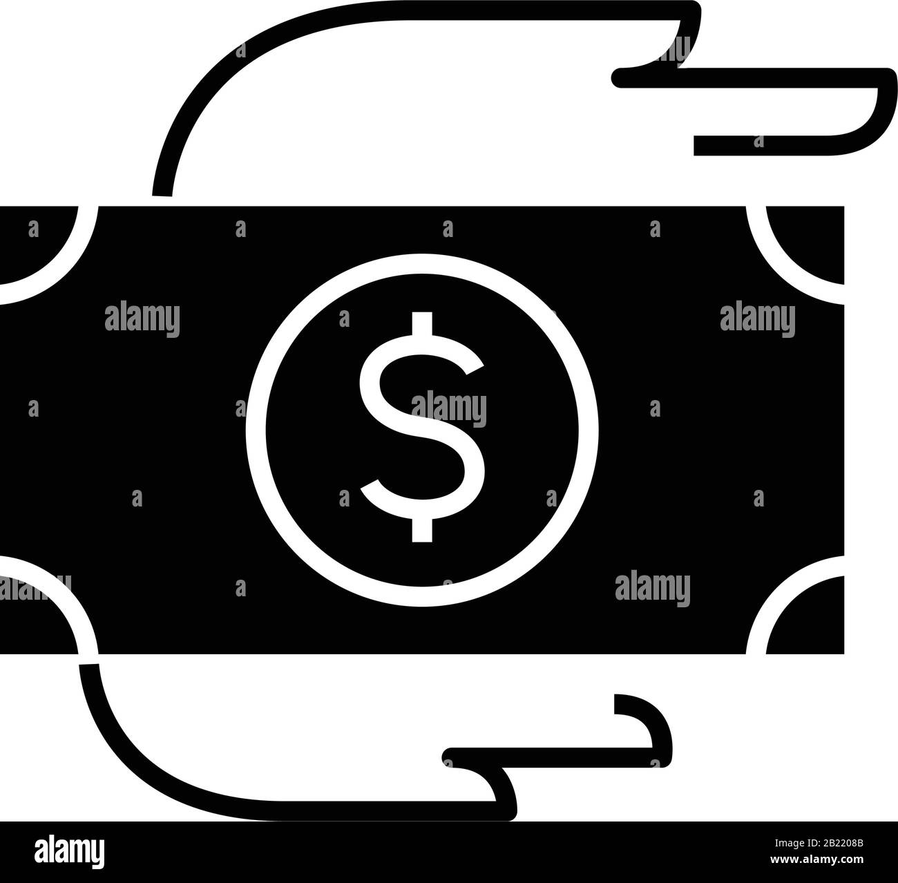 E money black icon, concept illustration, vector flat symbol, glyph ...
