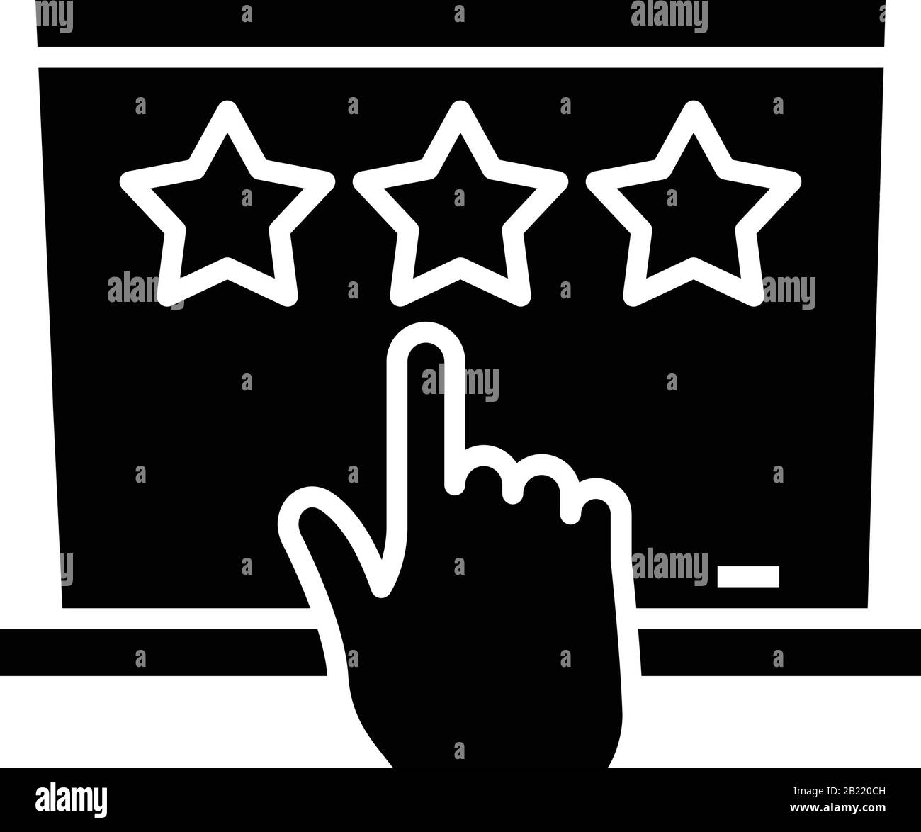 Evaluating black icon, concept illustration, vector flat symbol, glyph ...