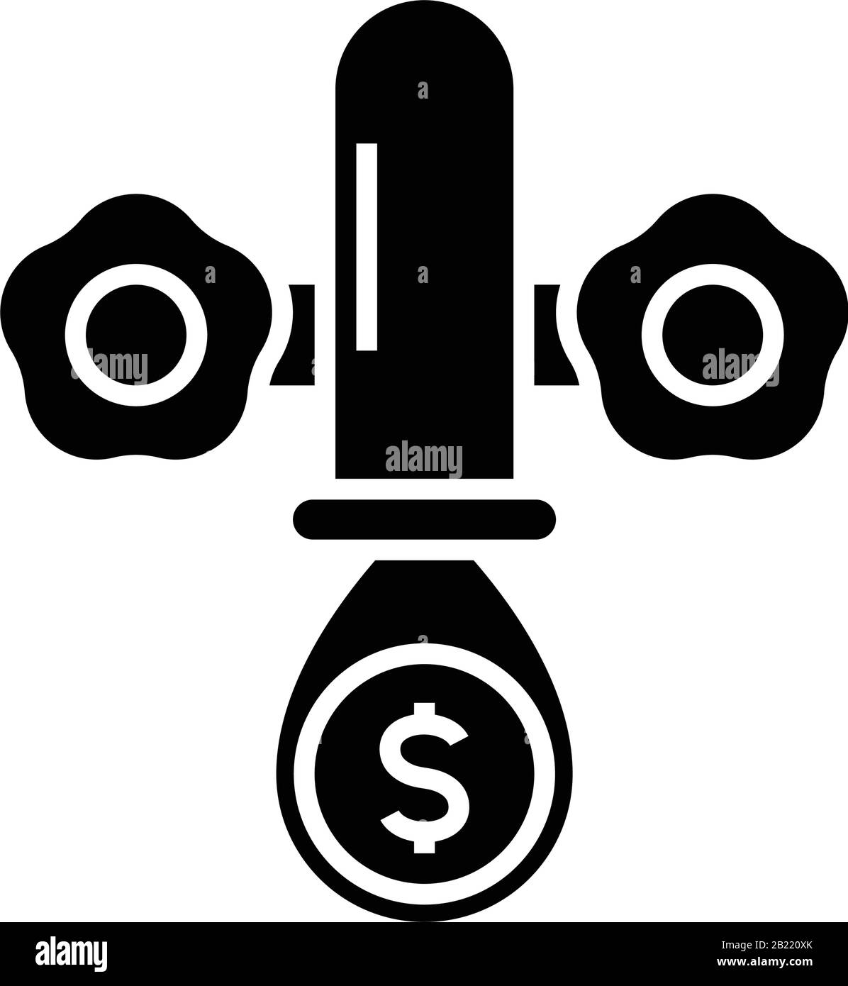 Easy money black icon, concept illustration, vector flat symbol, glyph ...
