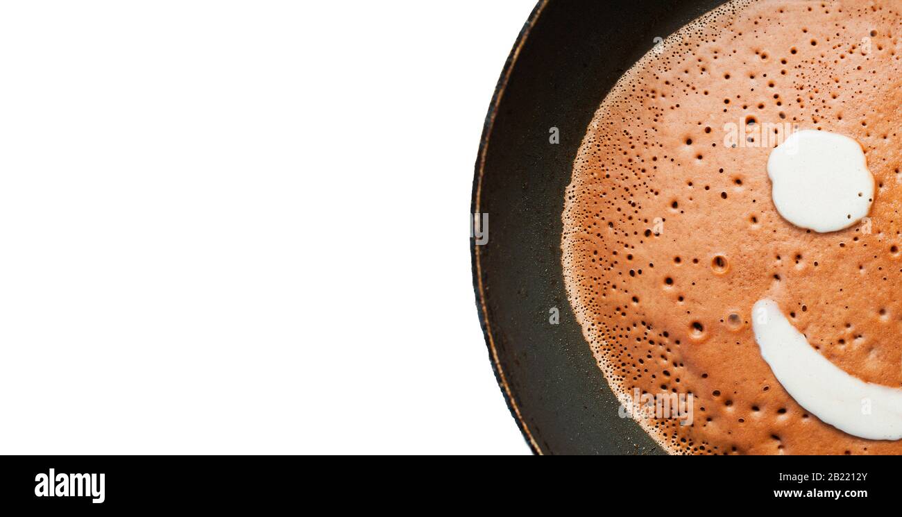 Bubbles on pancake fried in hi-res stock photography and images - Alamy