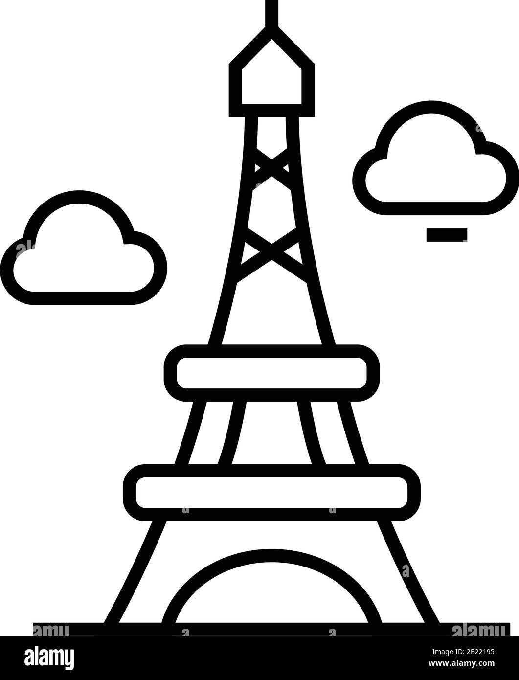Paris line icon, concept sign, outline vector illustration, linear ...