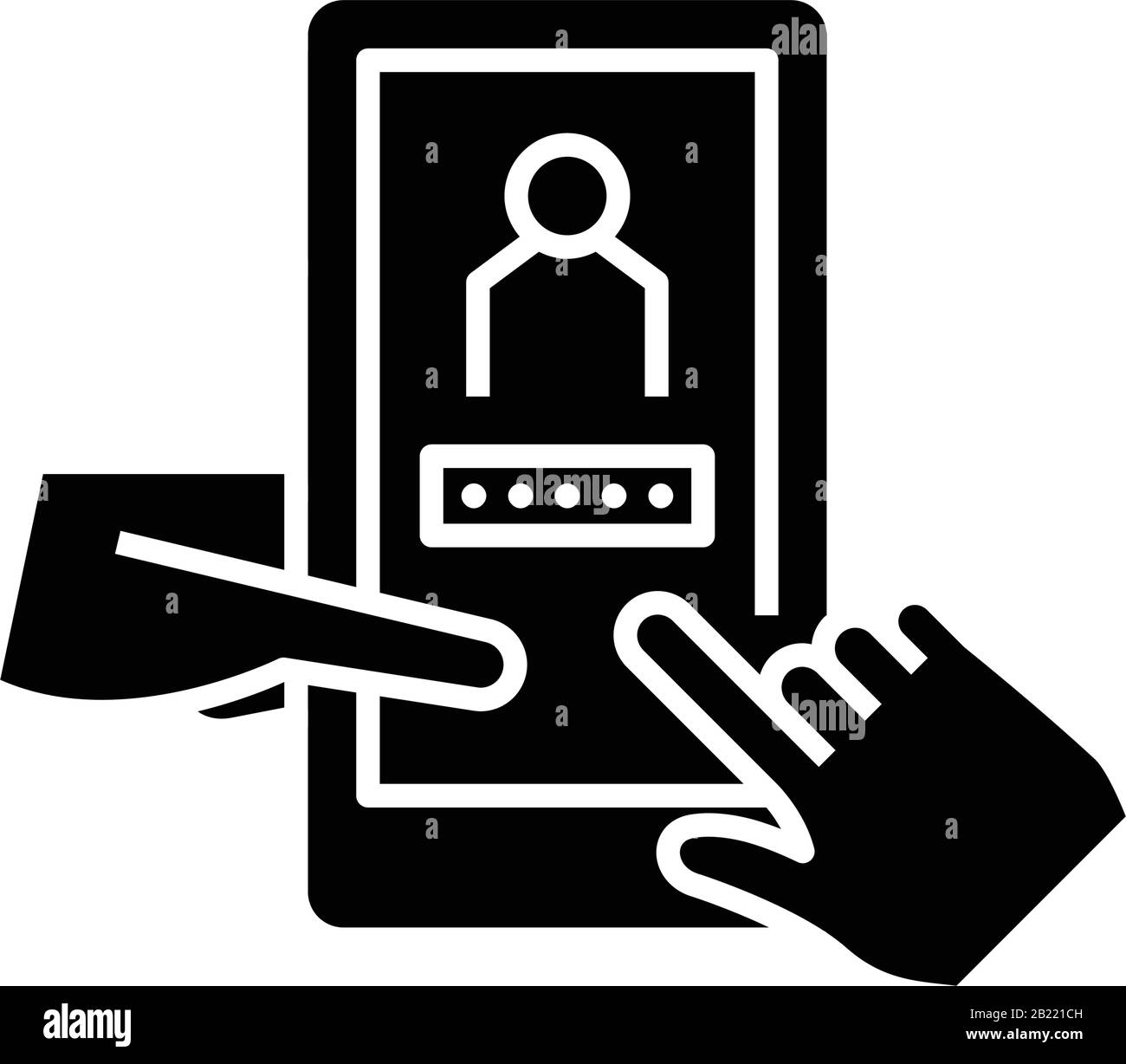 Entry password black icon, concept illustration, vector flat symbol ...