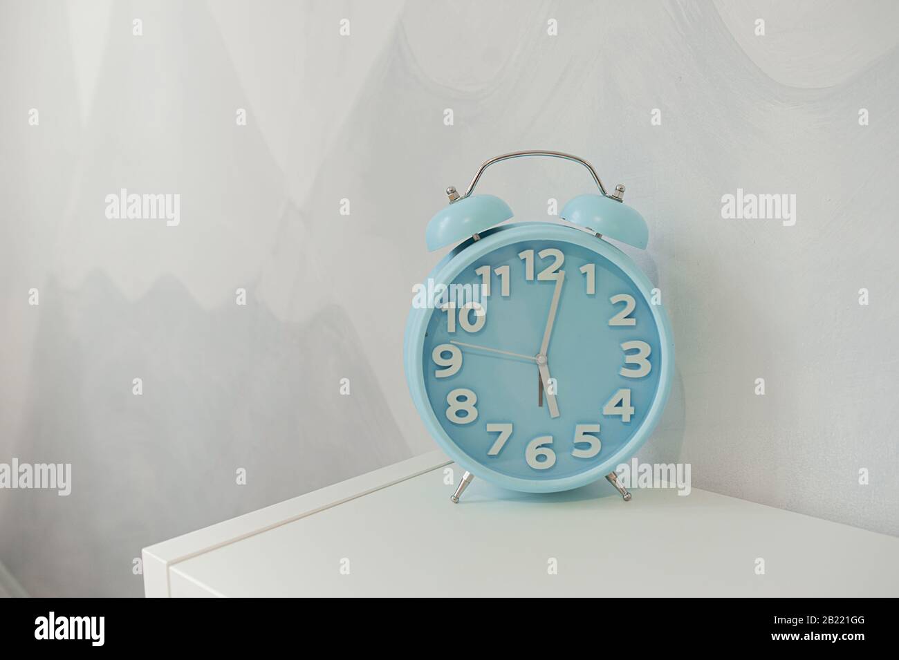 huge blue clock with an alarm clock for a children's room Stock Photo ...