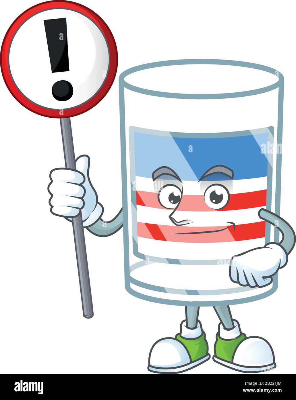 Cartoon character design of USA stripes glass rise up a broad Stock ...