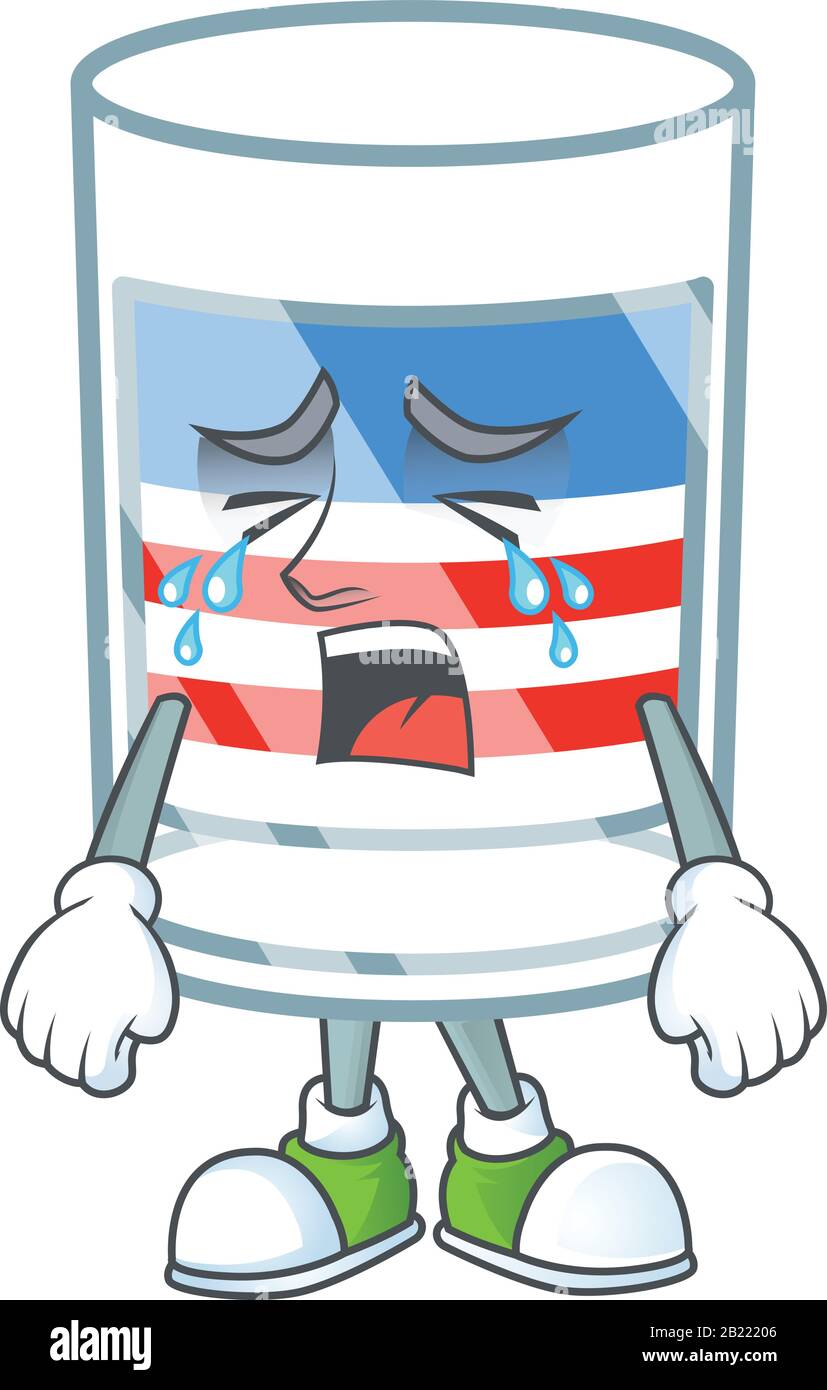 A crying USA stripes glass mascot design style Stock Vector Image & Art ...