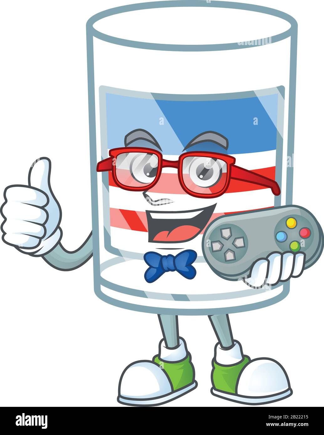 An attractive gamer USA stripes glass cartoon character design Stock ...