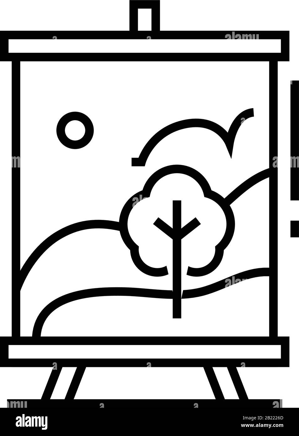 Painting classes line icon, concept sign, outline vector illustration ...