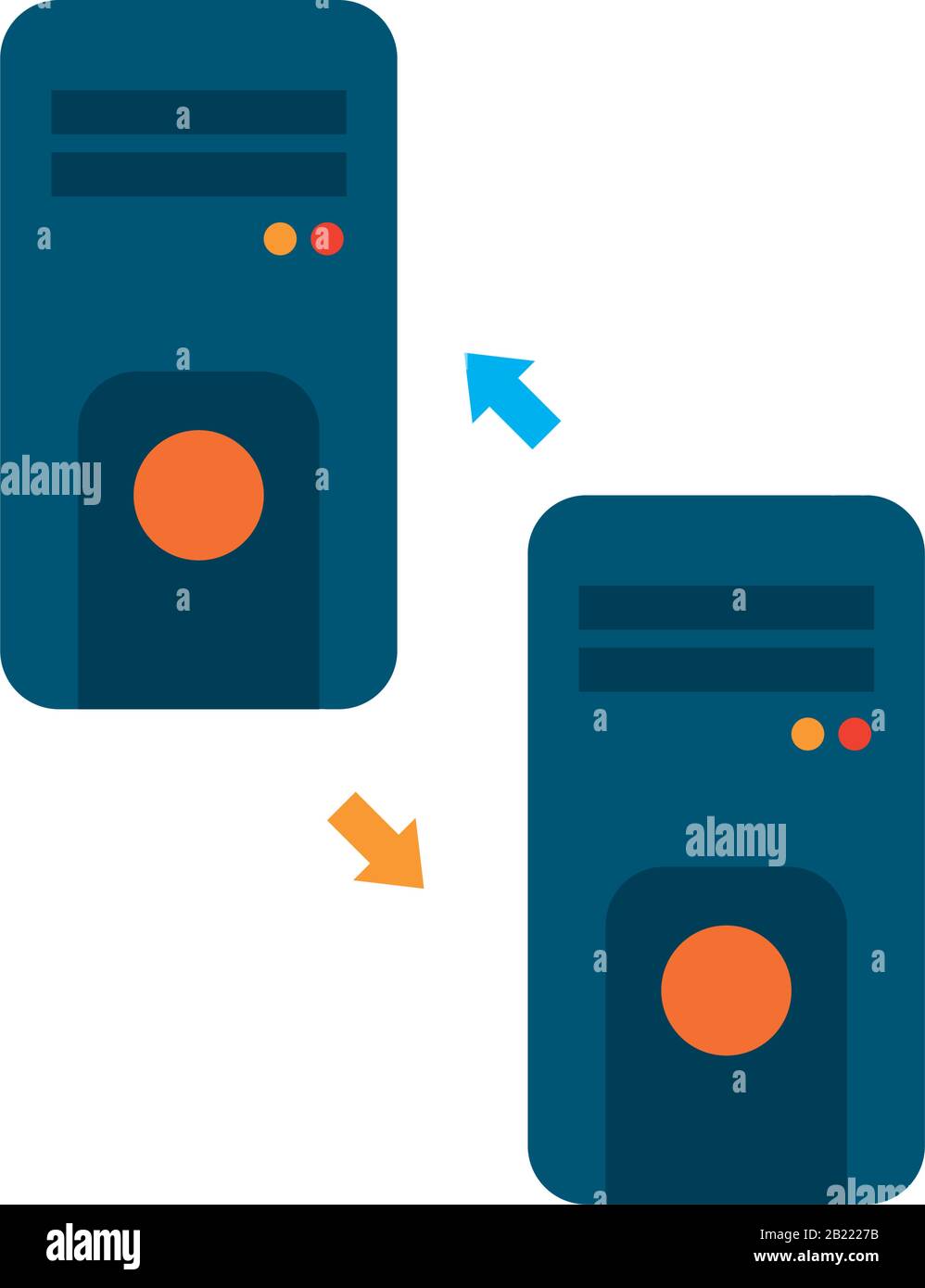 cpu with arrows flat style icon design, Data center base security system hardware technology ...