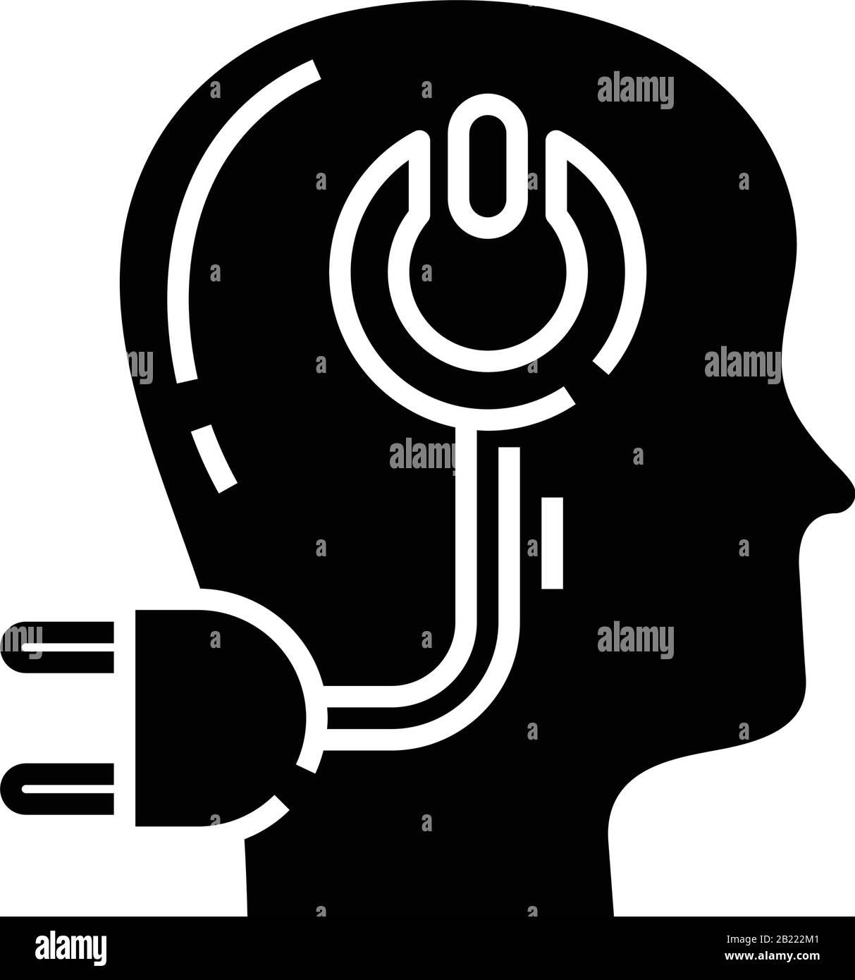 E intellect black icon, concept illustration, vector flat symbol, glyph ...