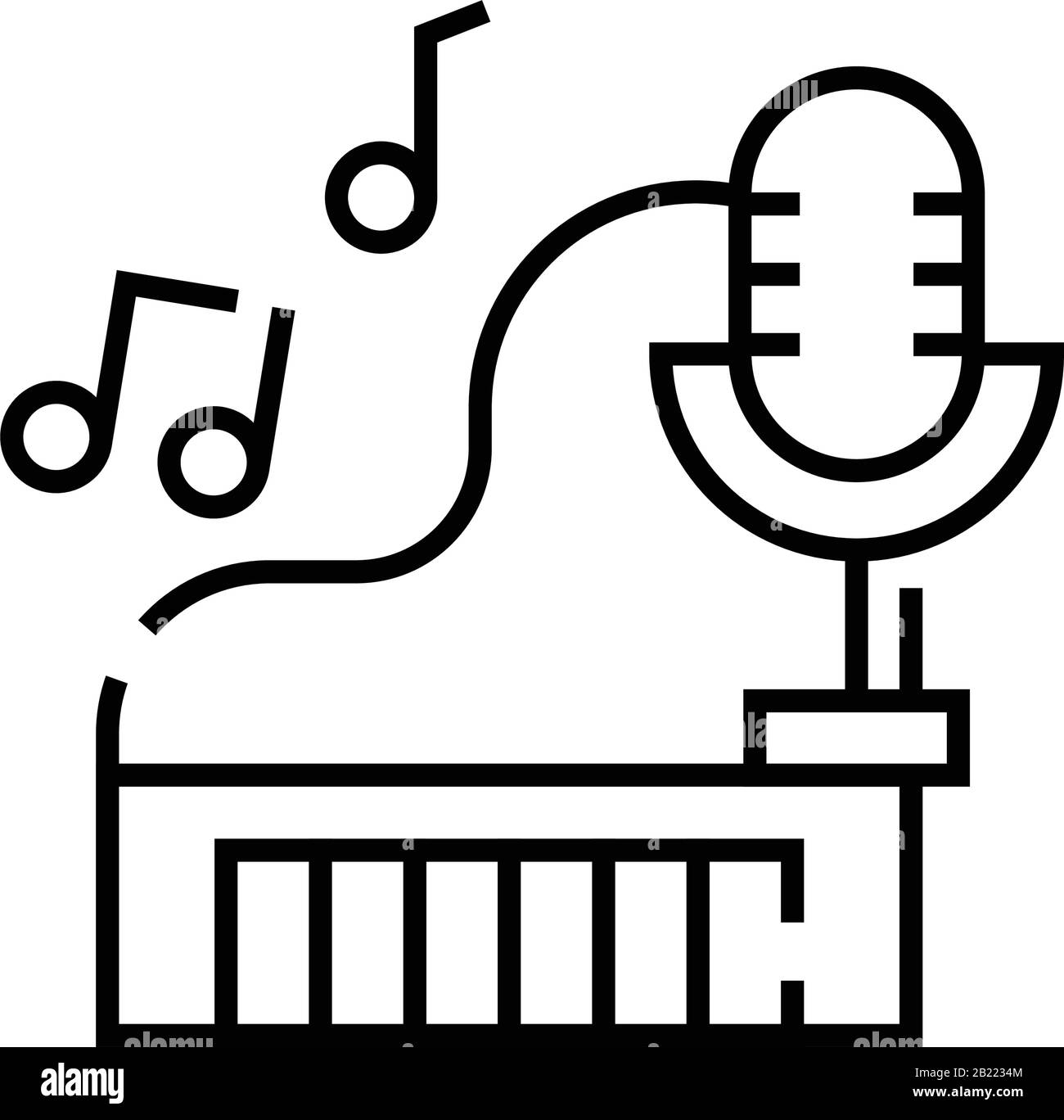 Music art line icon, concept sign, outline vector illustration, linear ...