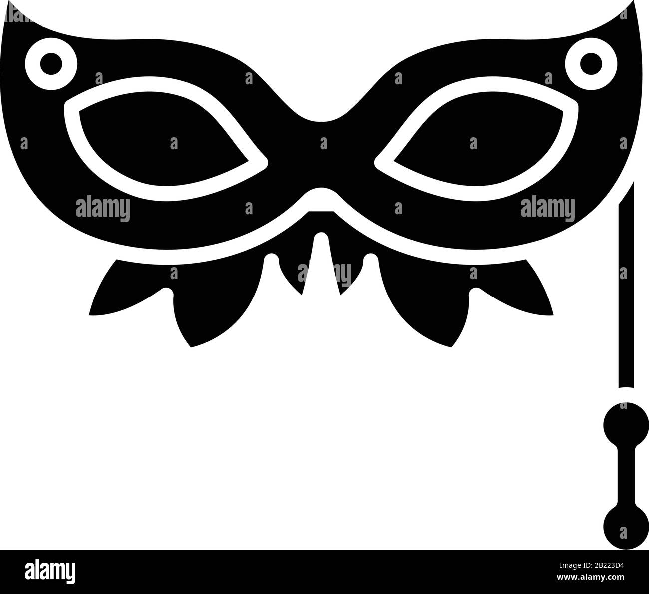 Eye mask black icon, concept illustration, vector flat symbol, glyph ...