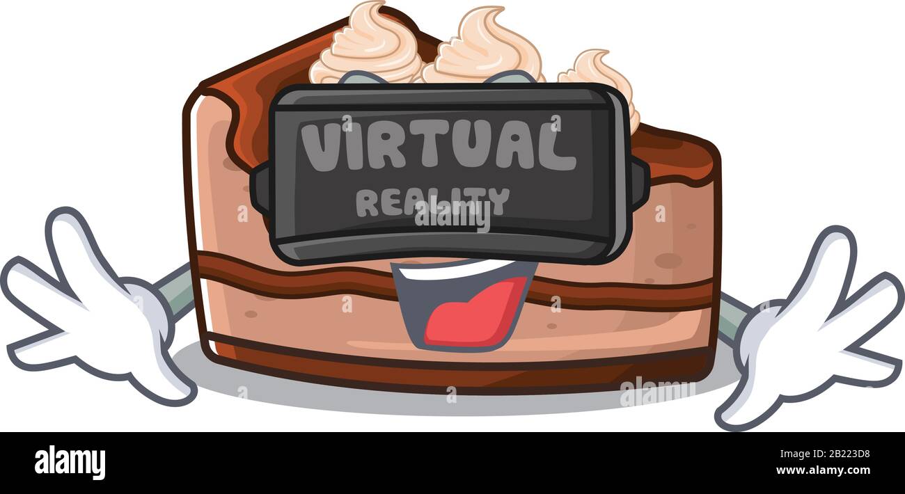 A Picture of chocolate cheesecake character wearing Virtual reality ...
