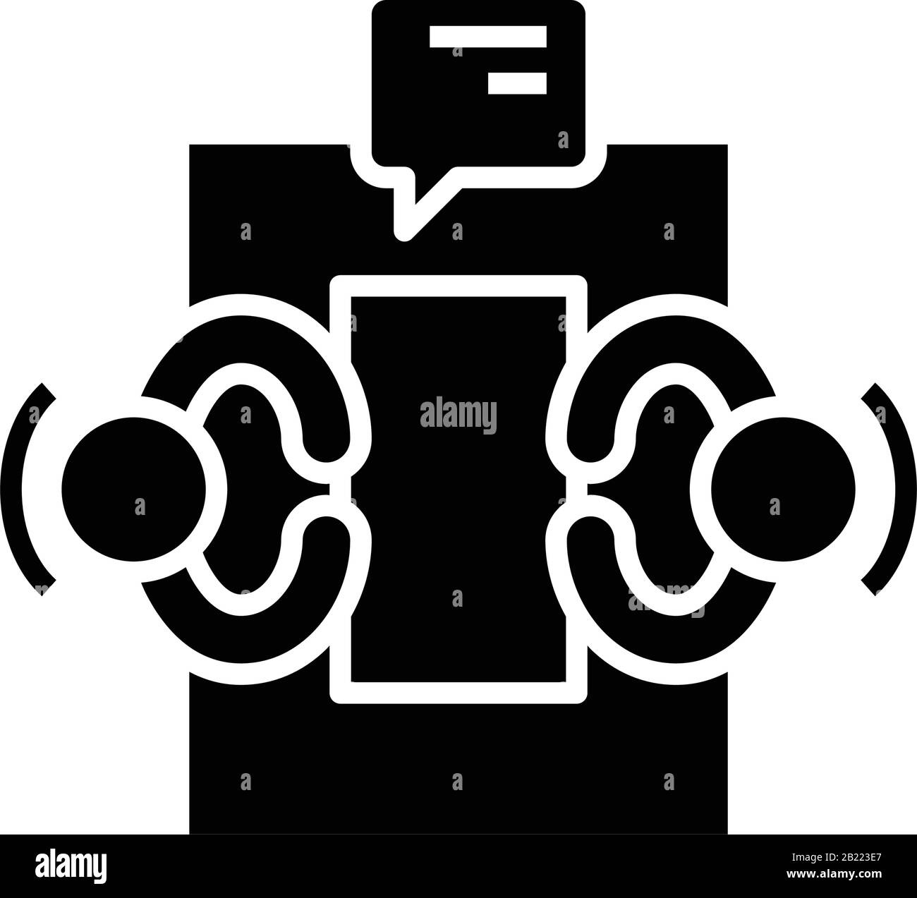 Discuss report black icon, concept illustration, vector flat symbol ...