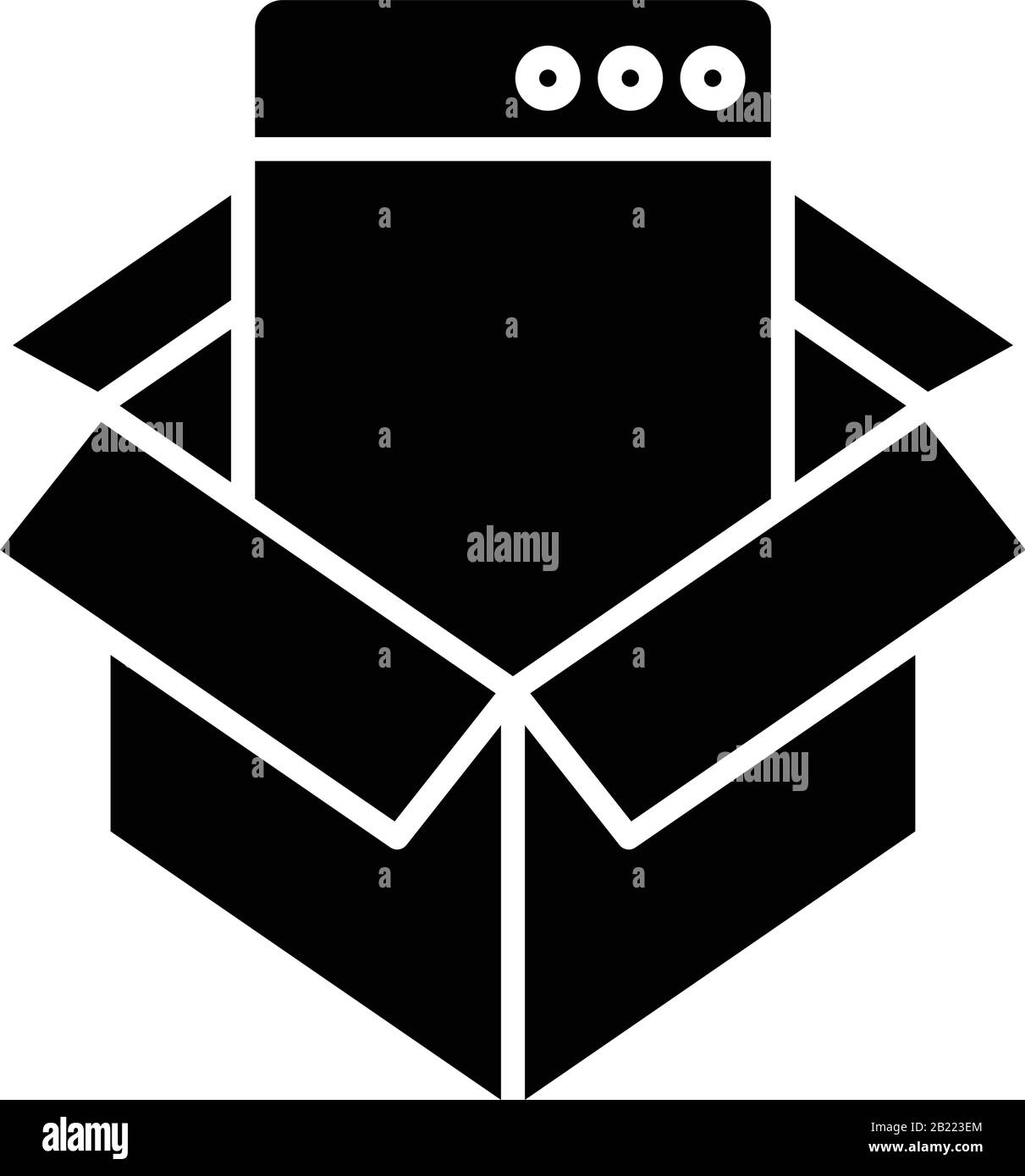 Electronics packaging black icon, concept illustration, vector flat ...