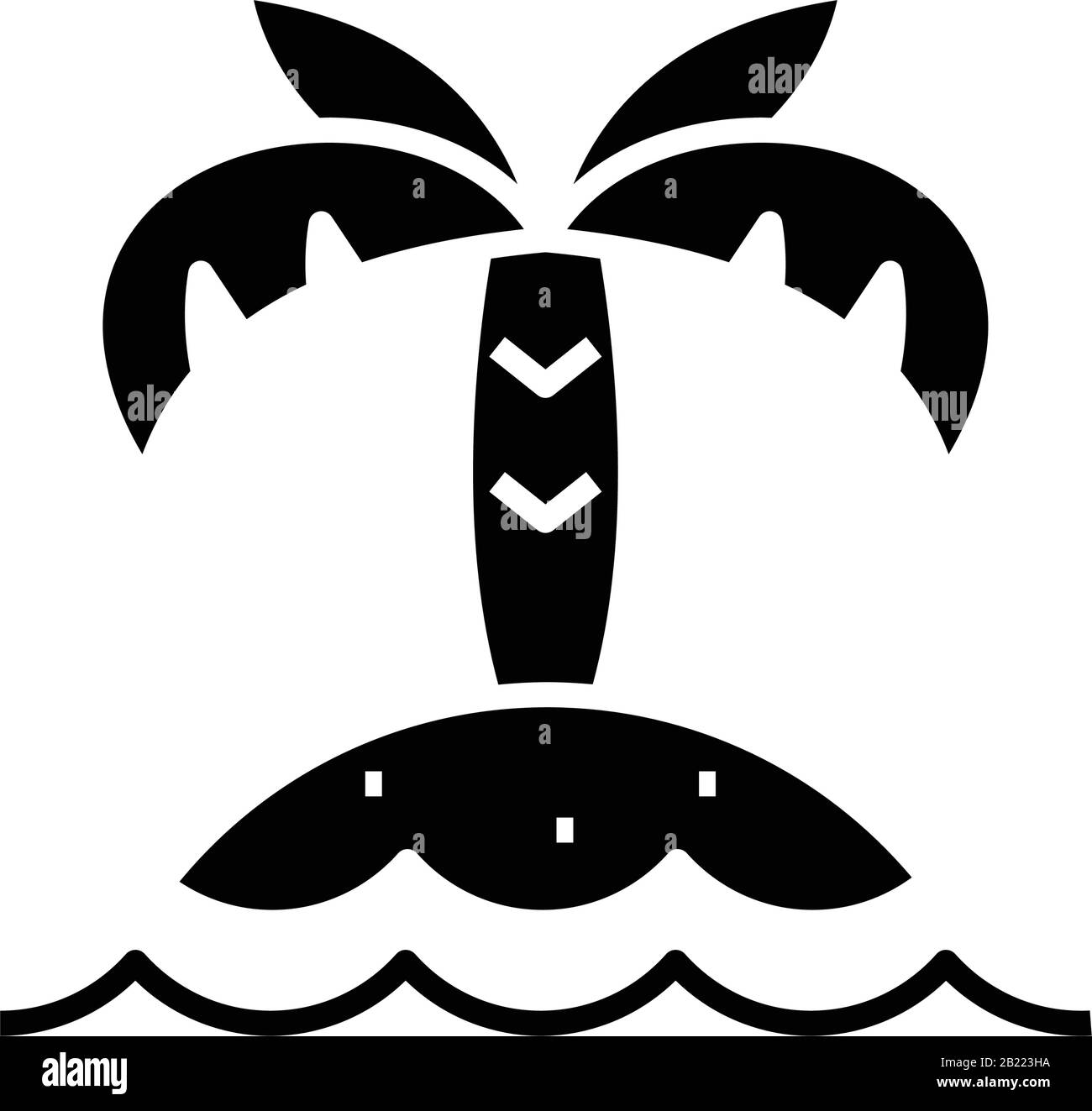 Exotic resort black icon, concept illustration, vector flat symbol ...
