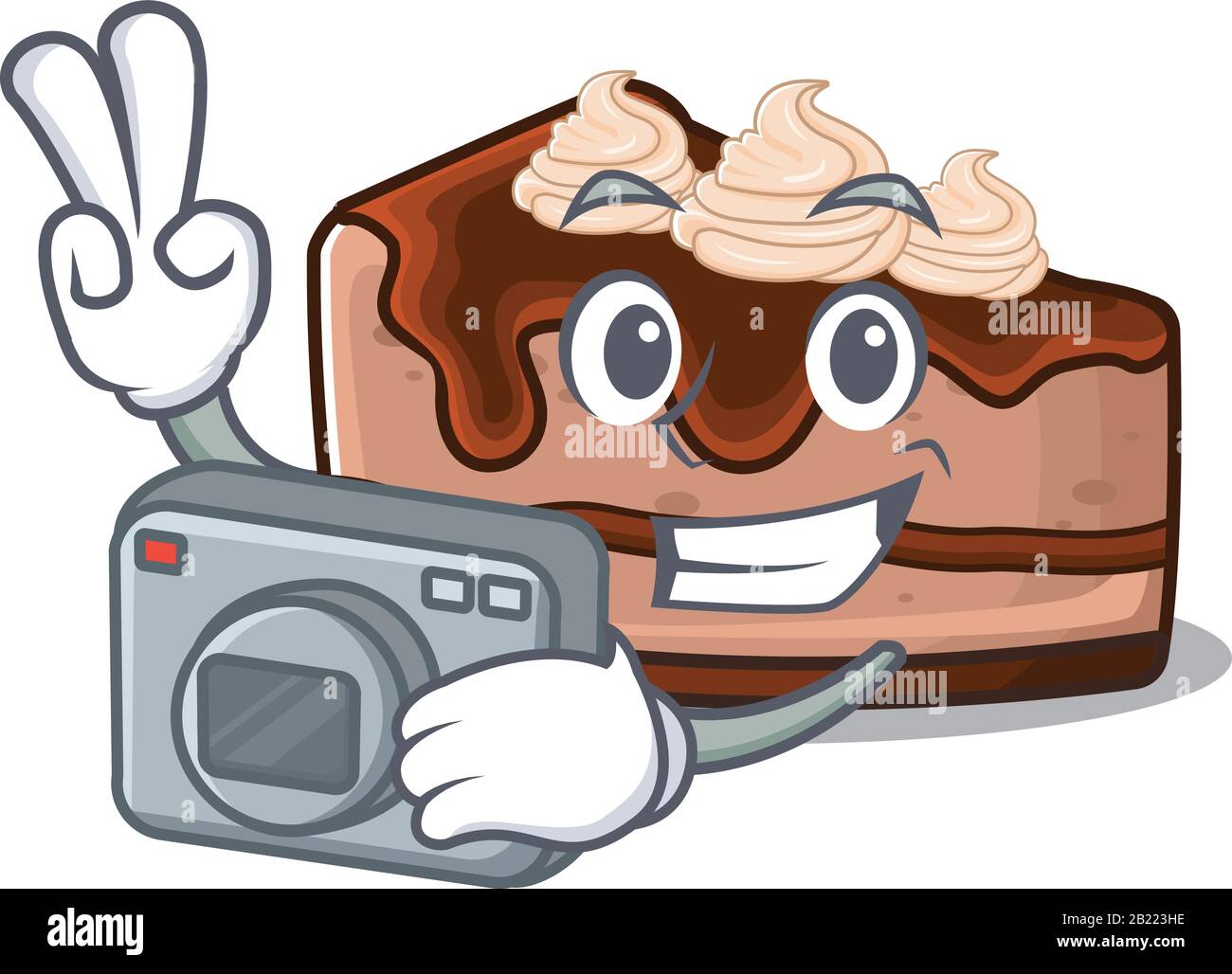 Cool Photographer chocolate cheesecake character with a camera Stock ...