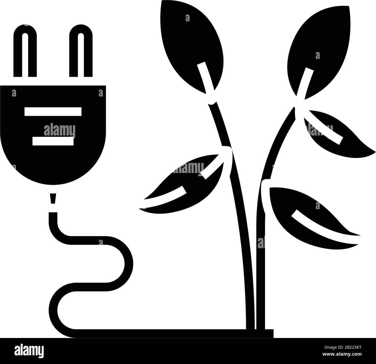 Electro plants black icon, concept illustration, vector flat symbol ...