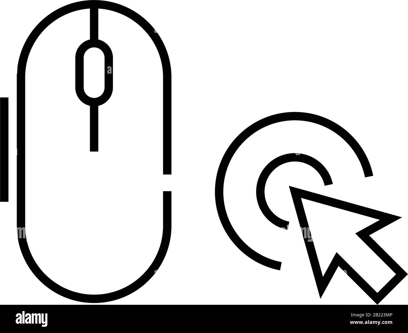 Mouse click line icon, concept sign, outline vector illustration ...