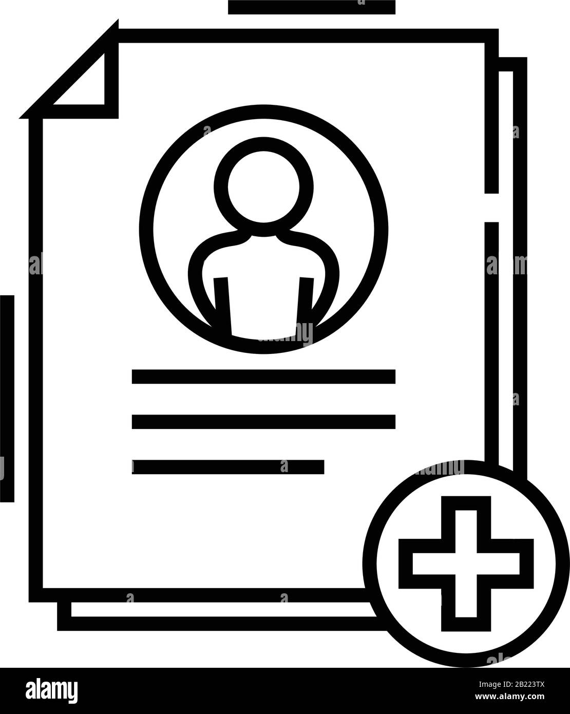 New employee line icon, concept sign, outline vector illustration ...