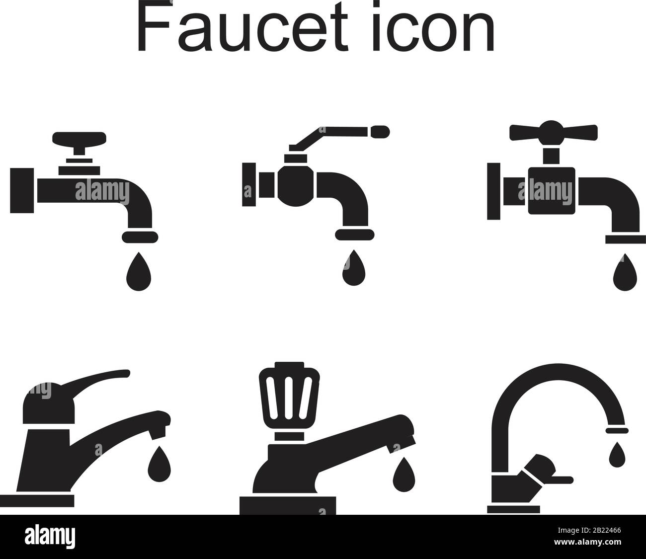 Faucet Icon template black color editable. Faucet Icon symbol Flat ...