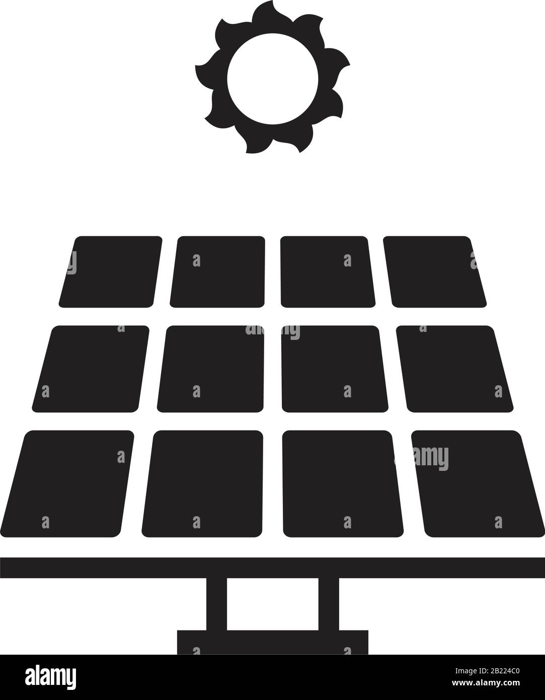 Solar panels technology, black and white icon template black color ...