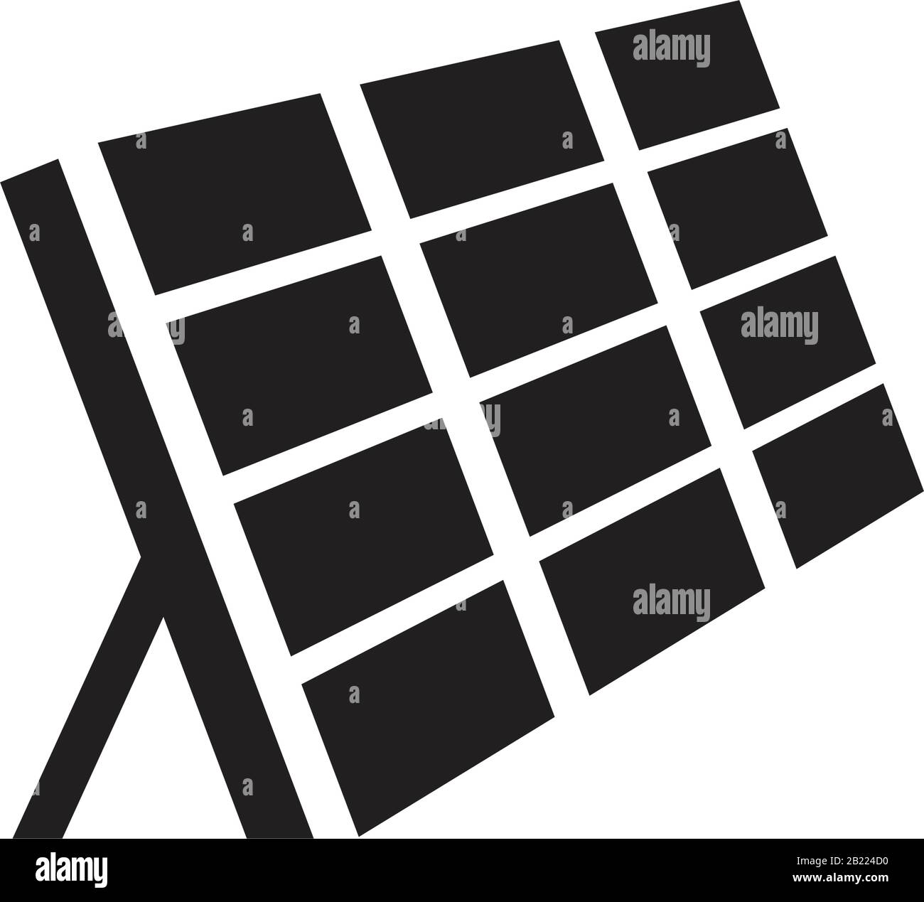 Solar panels technology, black and white icon template black color ...