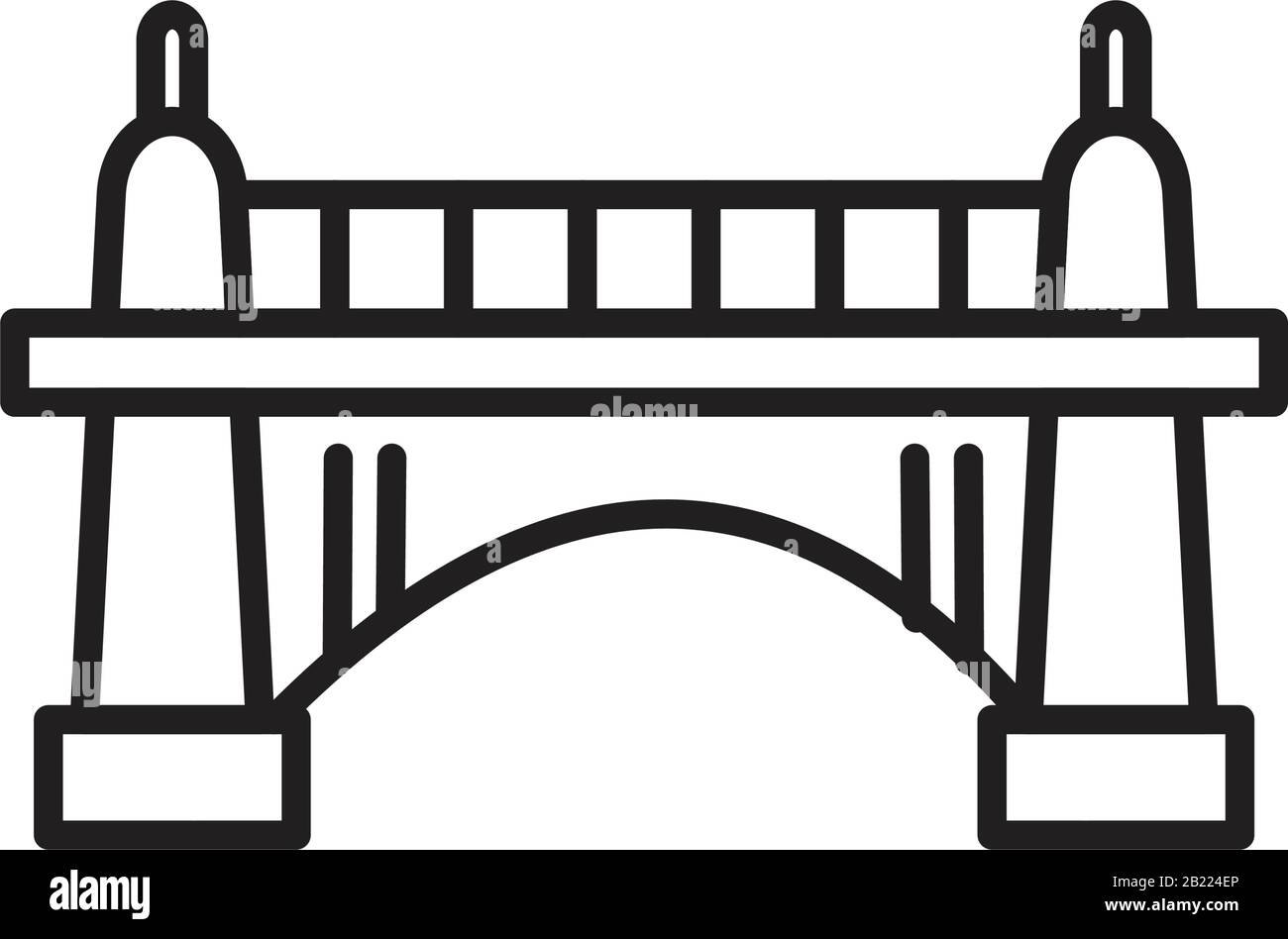 Bridges line Icon template black color editable. Bridges line Icon ...