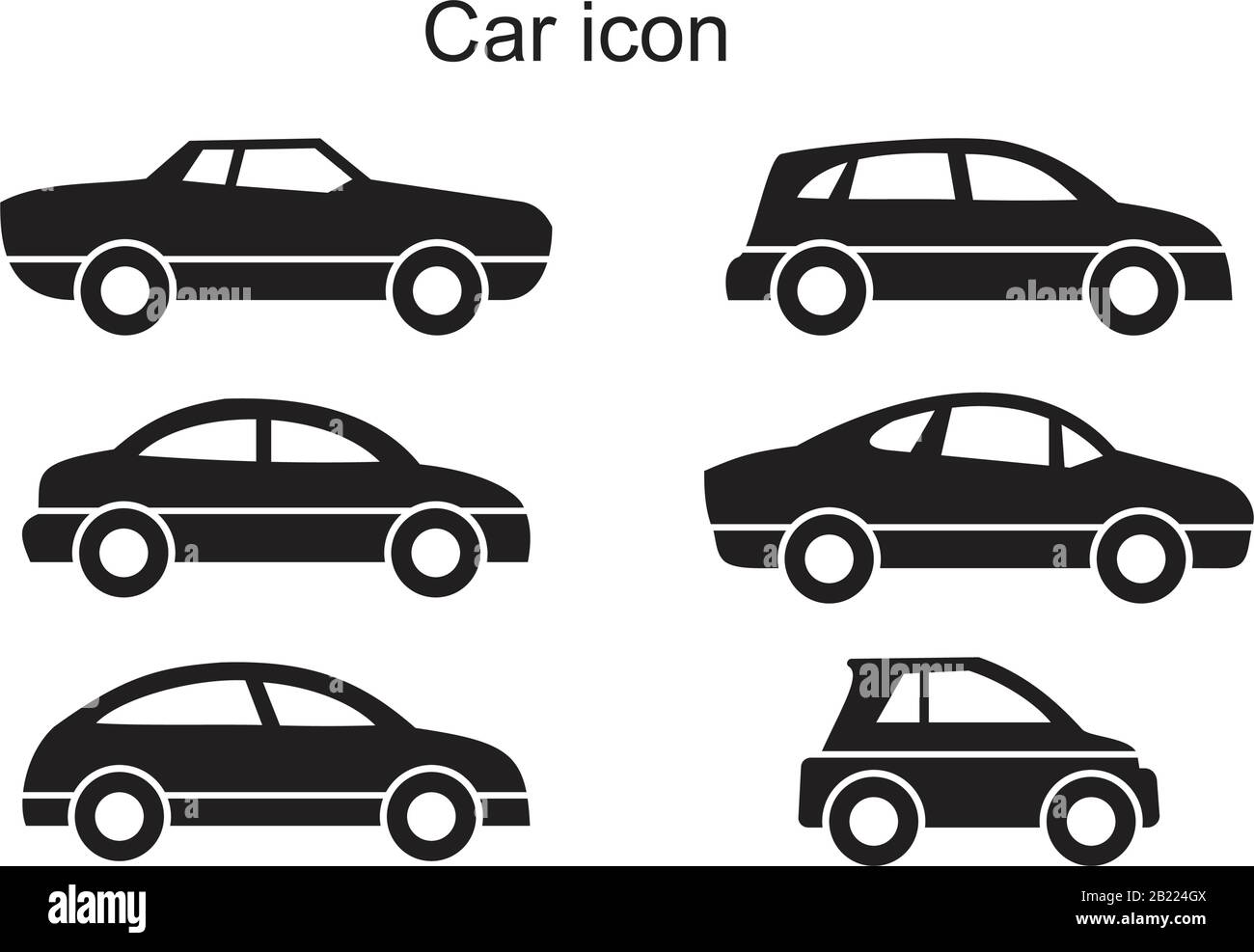 Car Icon template black color editable. Car icon symbol Flat vector ...
