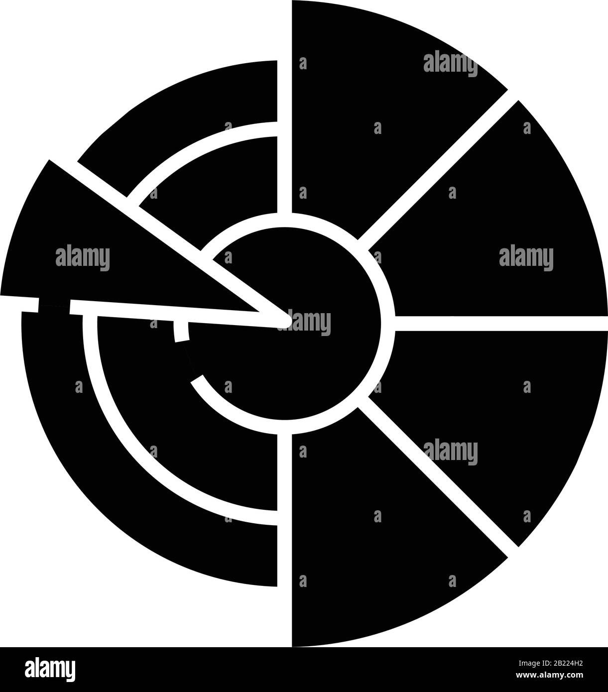 Diagram parts black icon, concept illustration, vector flat symbol ...