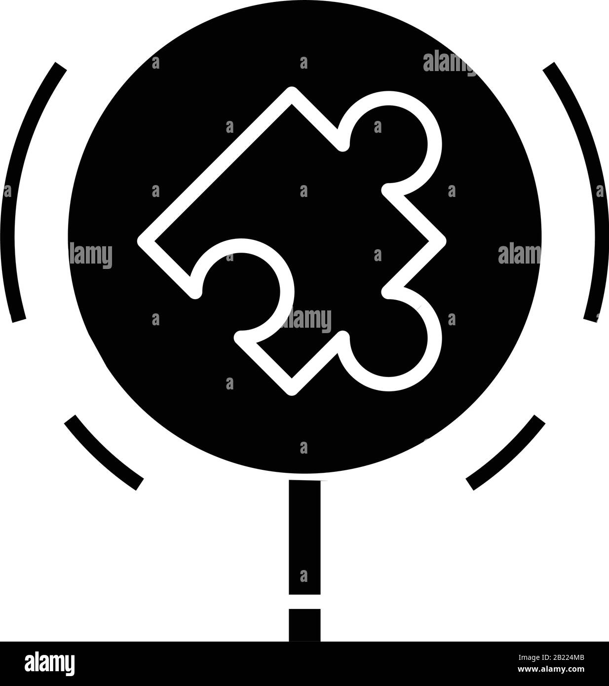 Detail search black icon, concept illustration, vector flat symbol ...