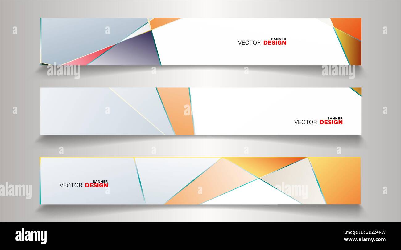 A set of modern vector banners with a rectangular design background ...