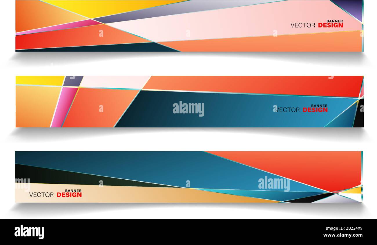 A set of modern vector banners with a rectangular design background ...