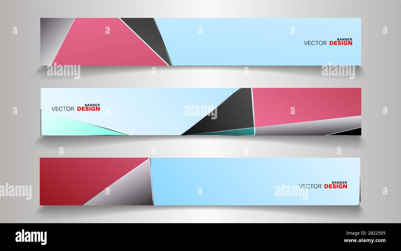 A set of modern vector banners with a rectangular design background ...