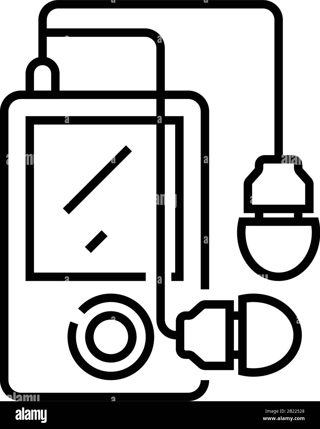 Music device line icon, concept sign, outline vector illustration ... Music device line icon, concept sign, outline vector illustration ...