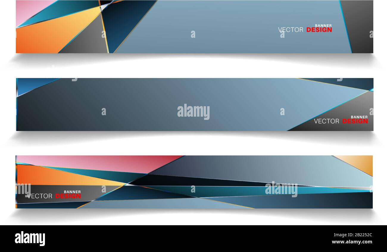 A set of modern vector banners with a rectangular design background ...