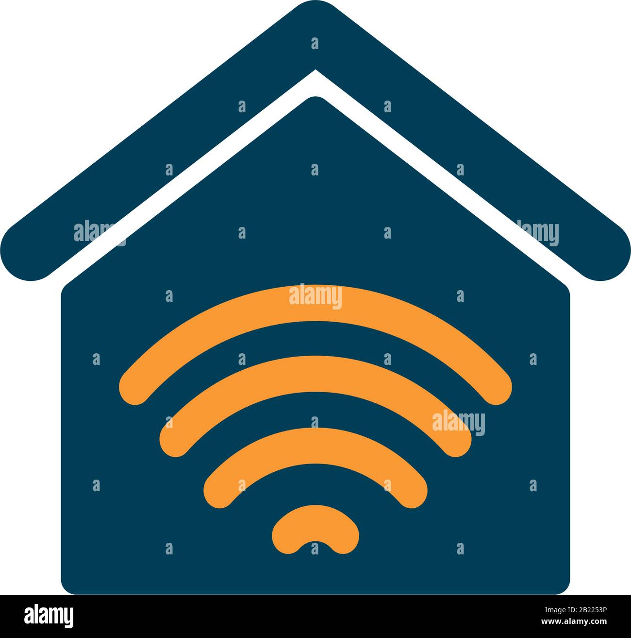 Wifi inside house flat style icon design, Internet technology communication connection network ...