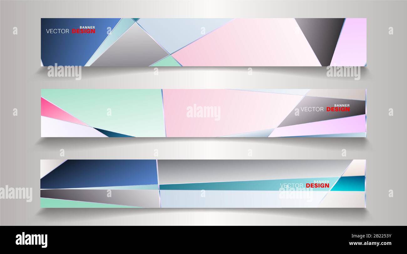A set of modern vector banners with a rectangular design background ...
